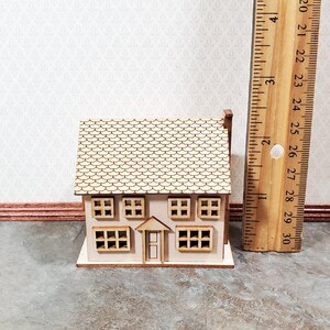 Dollhouse Miniature 1:144 Scale Kit House 2 Story With Fireplace 5 ...