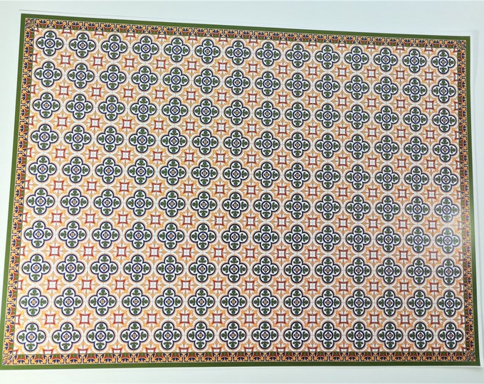 Dollhouse Miniature Tile Flooring Green Marble Square Textured Card ...