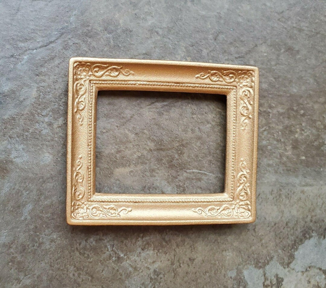 Dollhouse Picture Frame Fancy Gold for Painting 1:12 Scale Miniature ...
