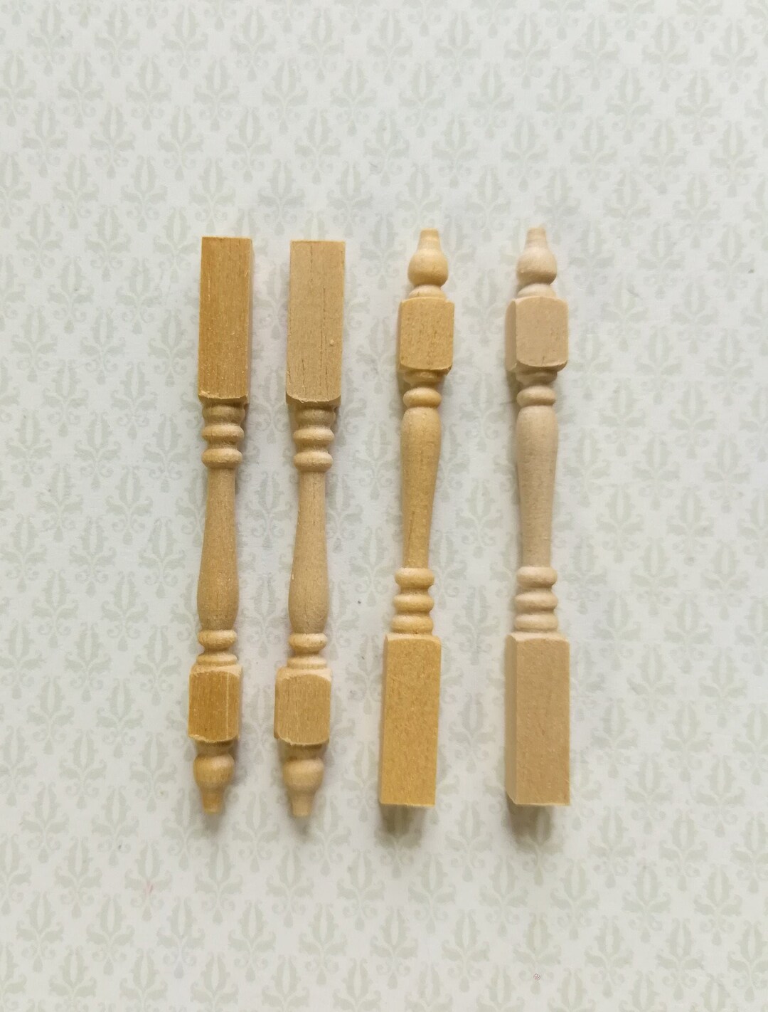 Dollhouse Miniature Spindles Table Legs Wood 4 Pieces 1:12 Scale 2 3/16 ...