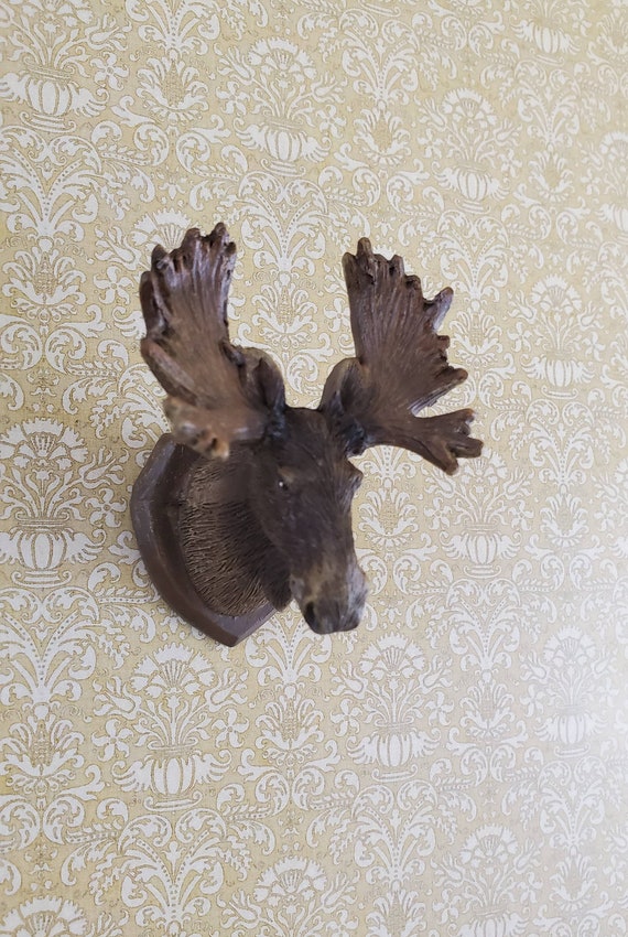 Dollhouse Miniature Small Moose Head Wall Trophy Mounted 1:12 | Etsy