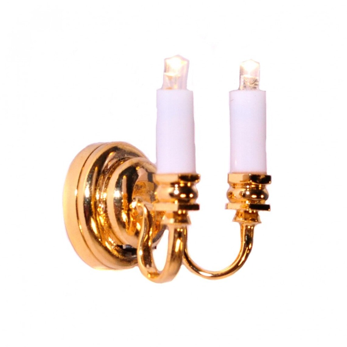 Dollhouse Battery Light Double Candle Wall Sconce 1:12 Scale - Etsy