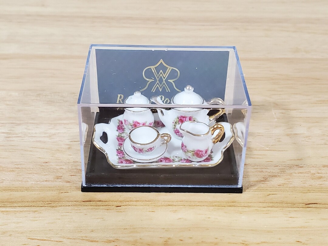 Dollhouse Coffee Tea Set Teapot Teacup Reutter Porcelain 1:12 Scale ...