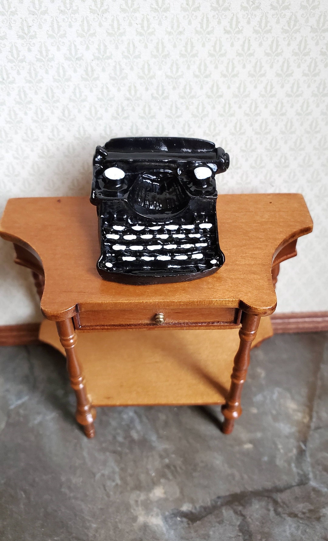 Dollhouse Manual Typewriter Vintage Style Black 1:12 Scale Miniature ...