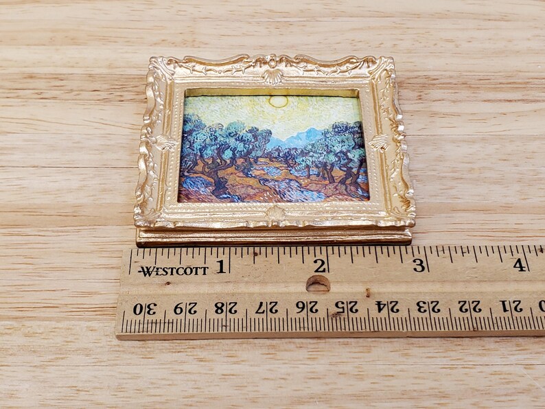 Miniature Vincent Van Gogh Framed Print Olive Trees 1:12 Scale Handmade ...