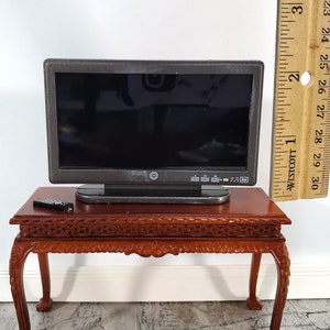 Dollhouse Television TV Set Modern Flat Screen With Remote 2 X 3 3/8 ...