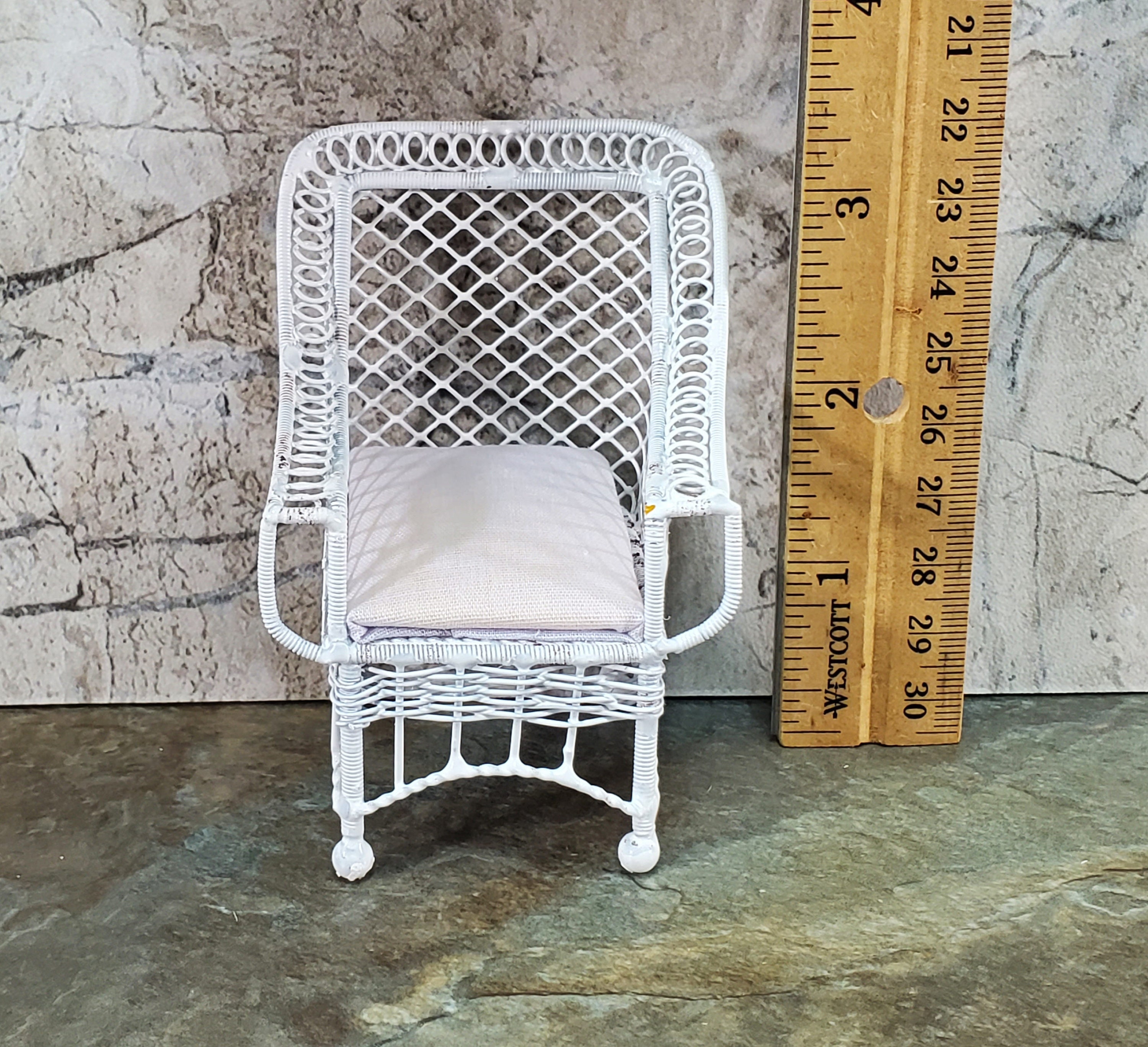 Dollhouse Patio Chair White Metal Mesh 1:12 Scale Miniature - Etsy