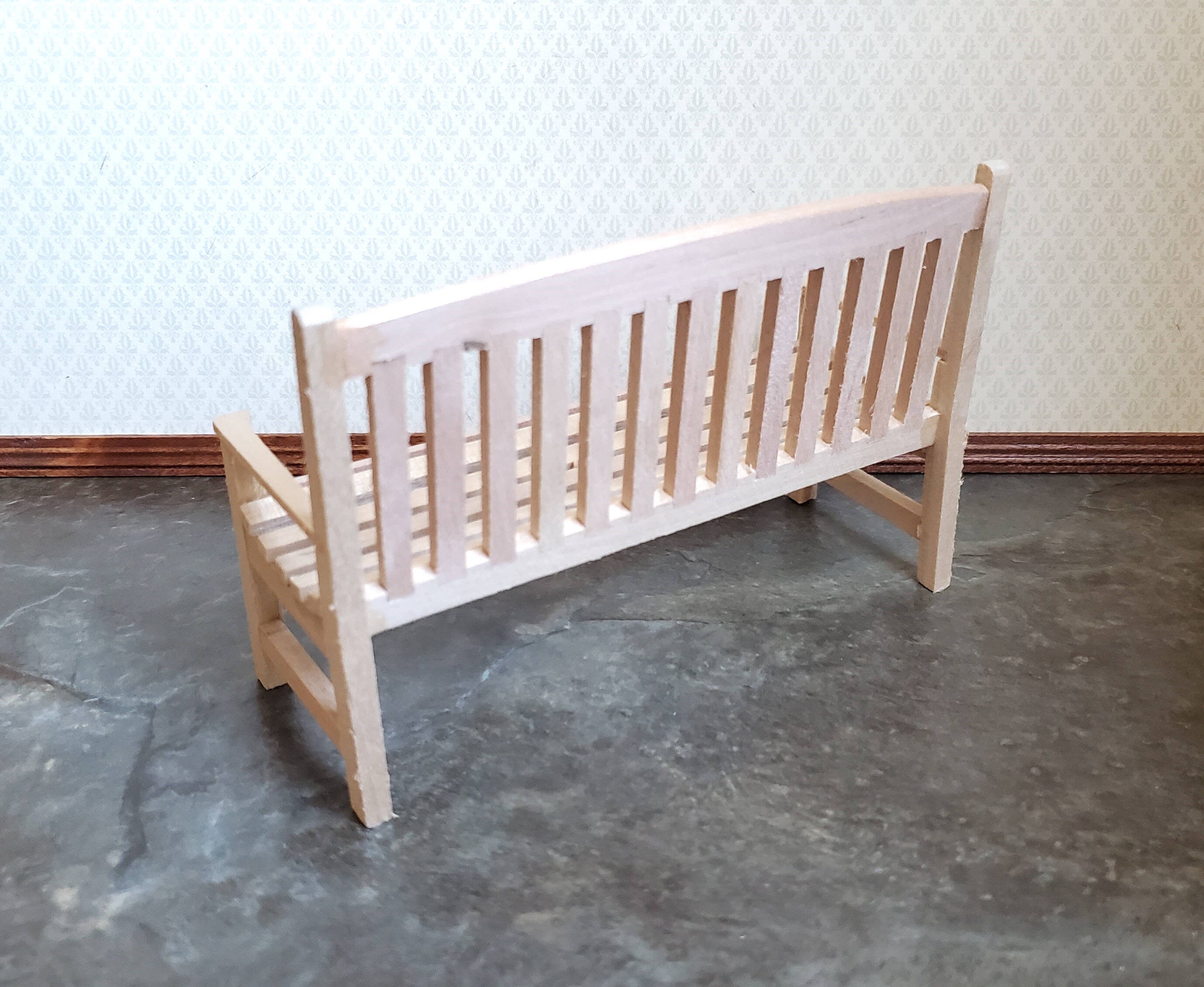 Dollhouse Miniature Garden Bench Large Classic Style - Etsy