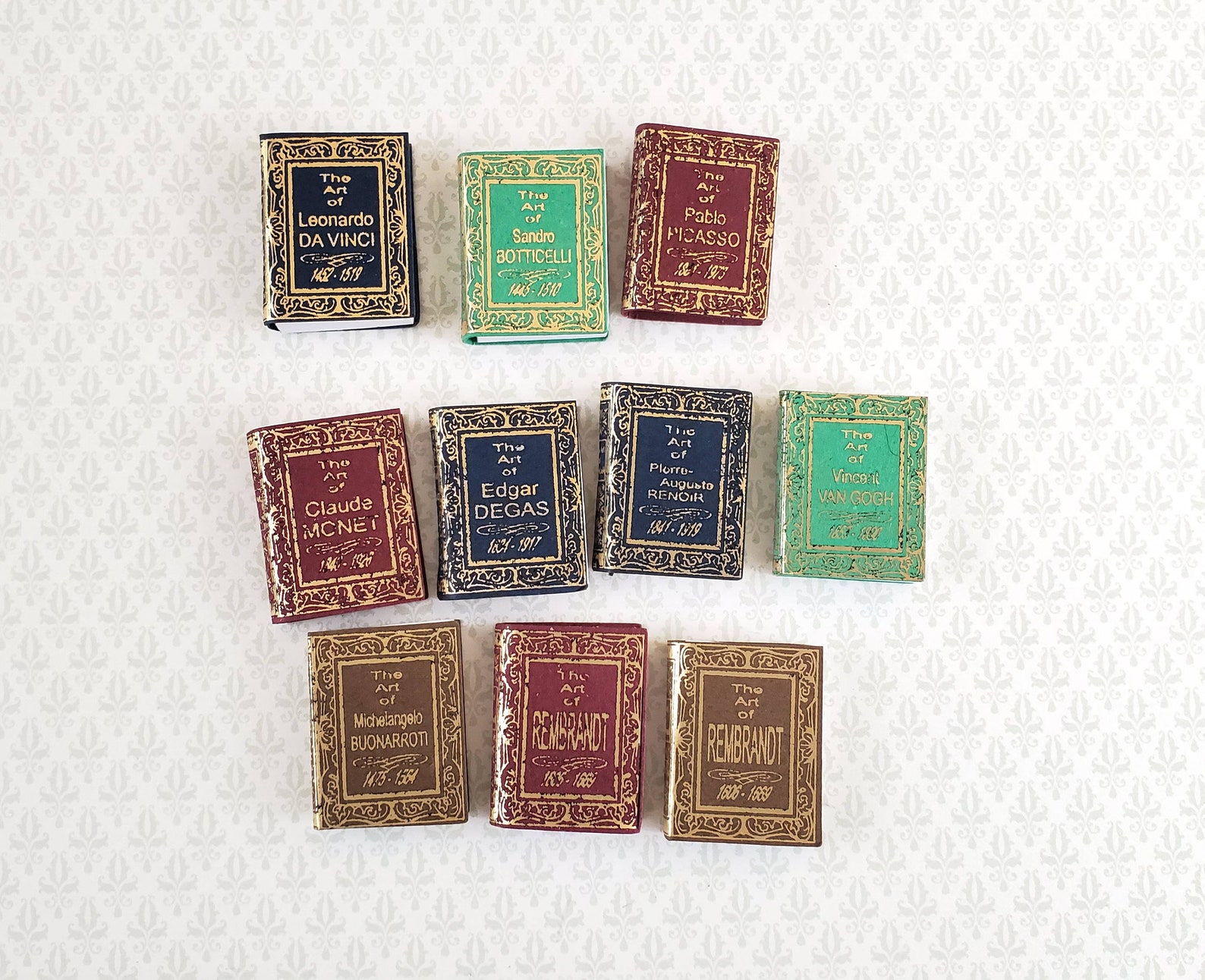 Dollhouse Miniature Book Set X10 Artists 1:12 Scale Books | Etsy