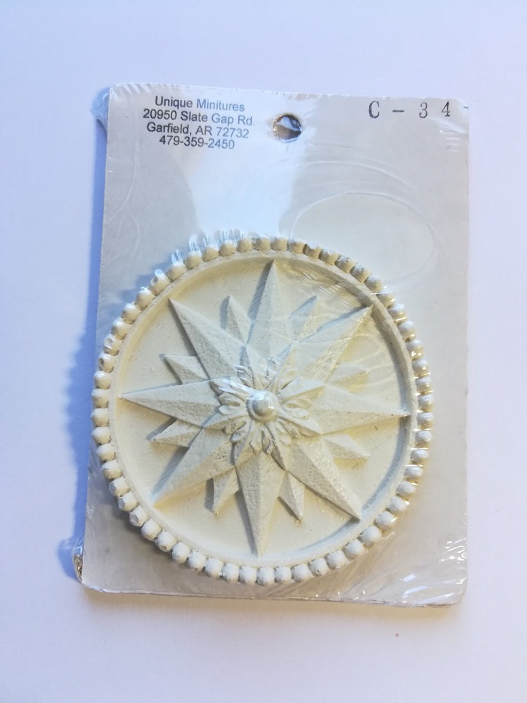 Dollhouse Ceiling Rose Medallion Ornate Winter Star 1:12 Scale ...