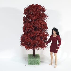 Miniature Red Maple Tree Large on a Spike 8 Tall Model Scenery Garden ...