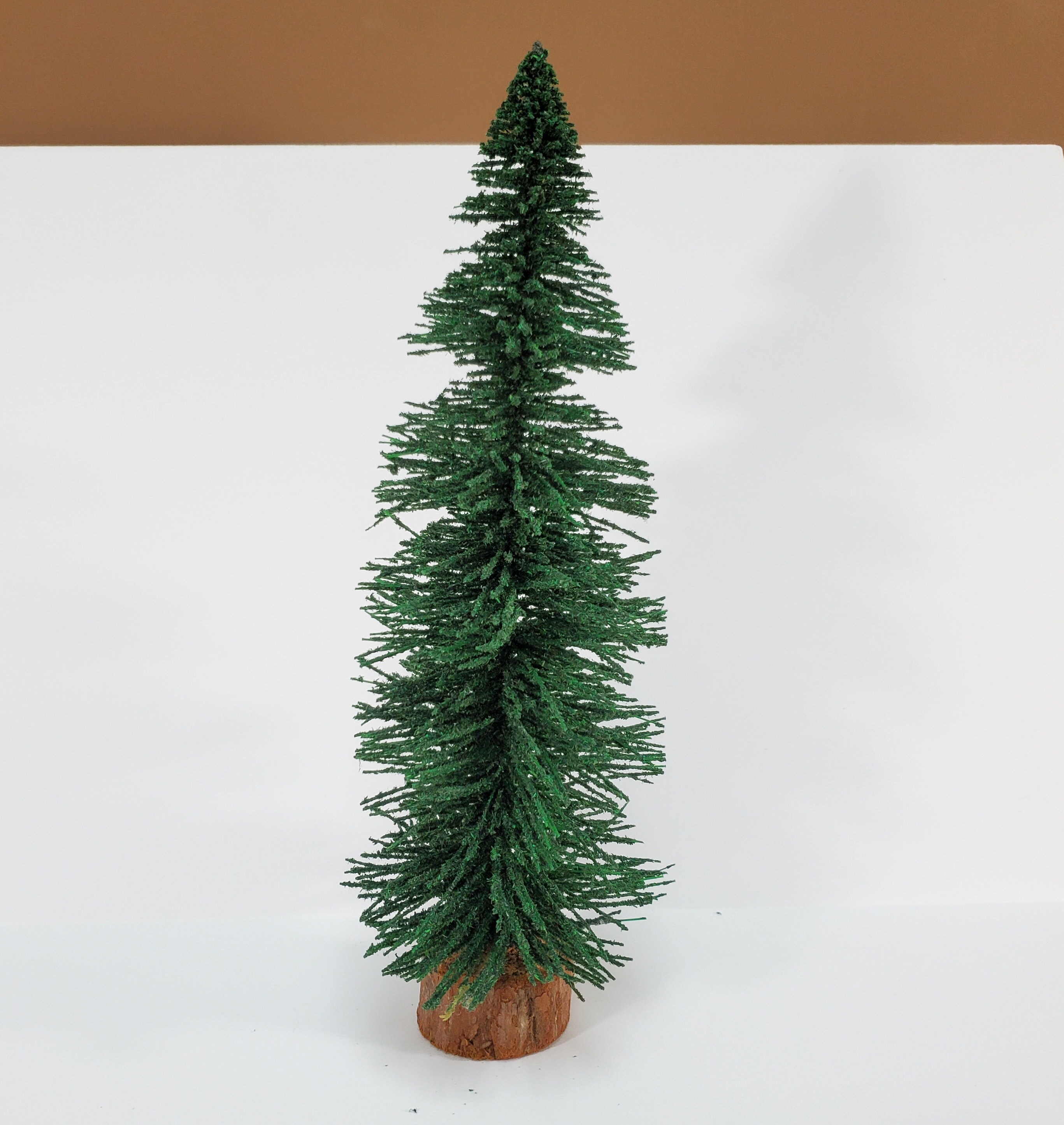 Tall Narrow Evergreen Tree on Wood Base Scenery 12 Tall | Etsy