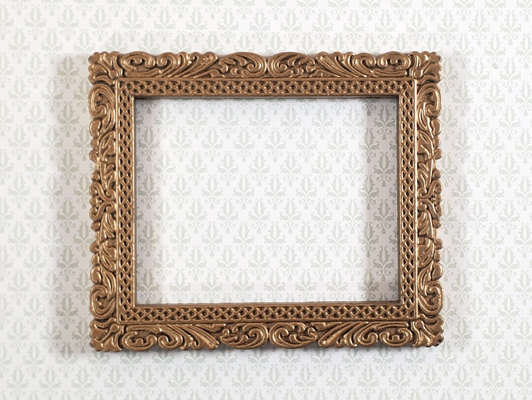 Miniature Picture Frame Metal Gold for Tiny Paintings 1:12 Scale ...