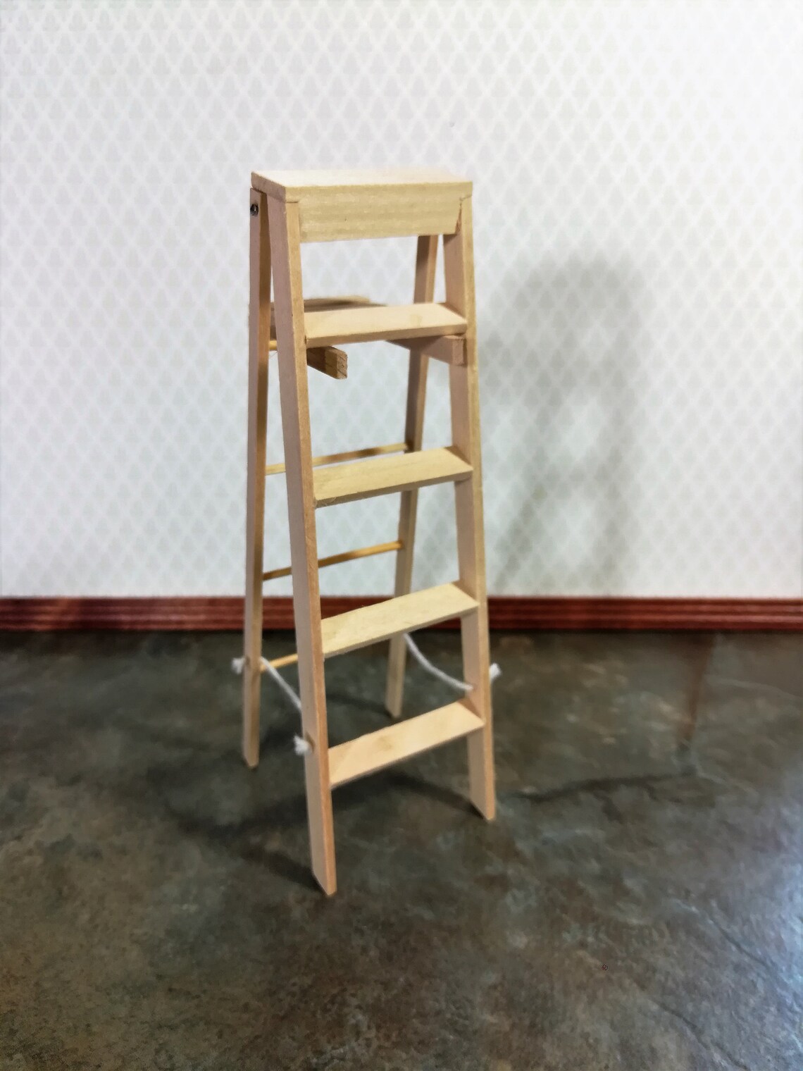Dollhouse Miniature Step Ladder Tall Wood Folds DIY 1:12 Scale - Etsy
