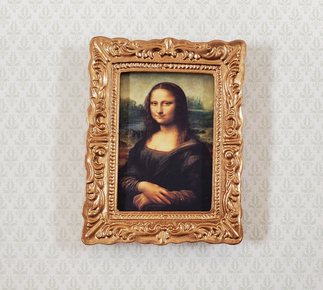 Miniature the Mona Lisa by Leonardo Da Vinci Framed Art Print 1:12 ...