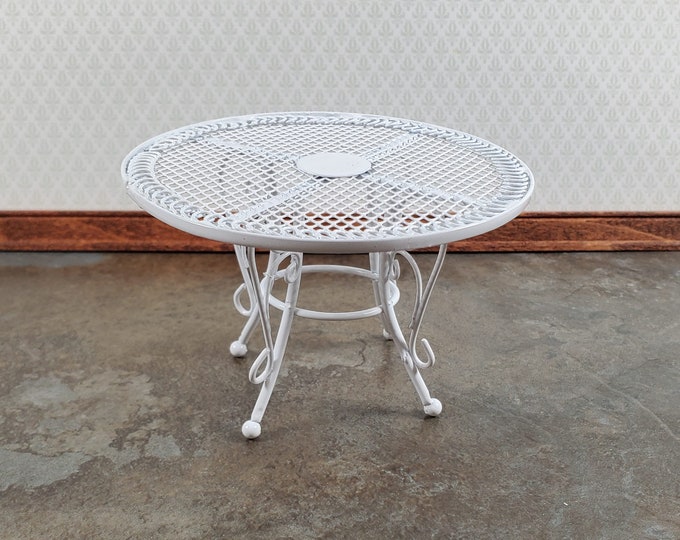 Dollhouse Miniature Patio Set Metal Table 2 Chairs 1:12 Scale Fairy ...