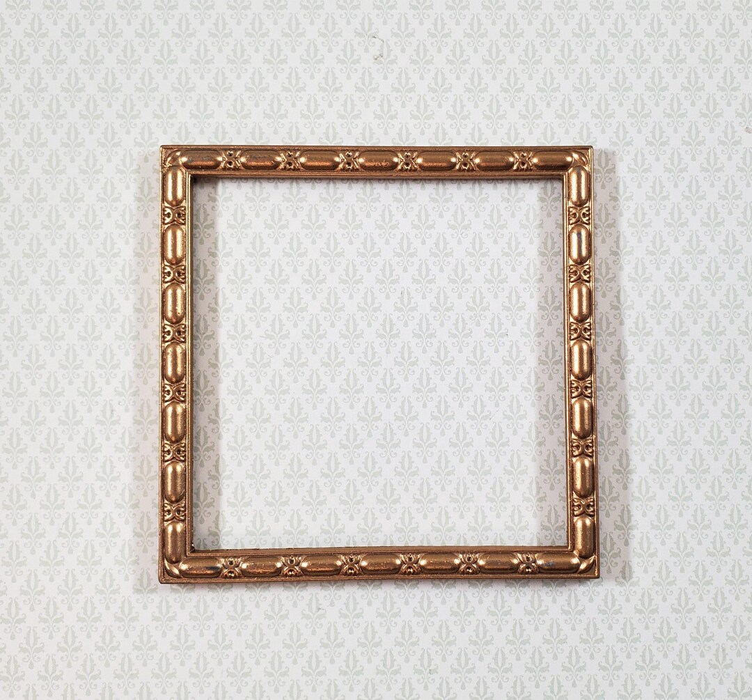 Miniature Picture Frame Square Metal Gold Interior 2.75" X 2.75 ...