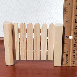 Miniature Wood Fence Gate Opening Door Unpainted Wood 1:12 Scale ...