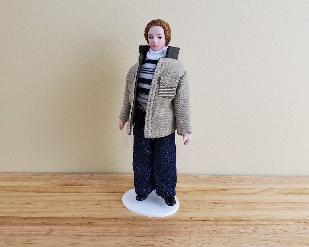 Dollhouse Miniature Man Modern Doll Porcelain Dad Father 1:12 Scale ...