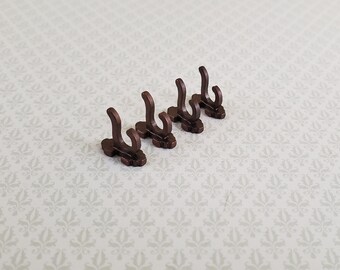 Dollhouse Miniature Wall Hooks Set of 4 Metal 1:12 Scale - Etsy