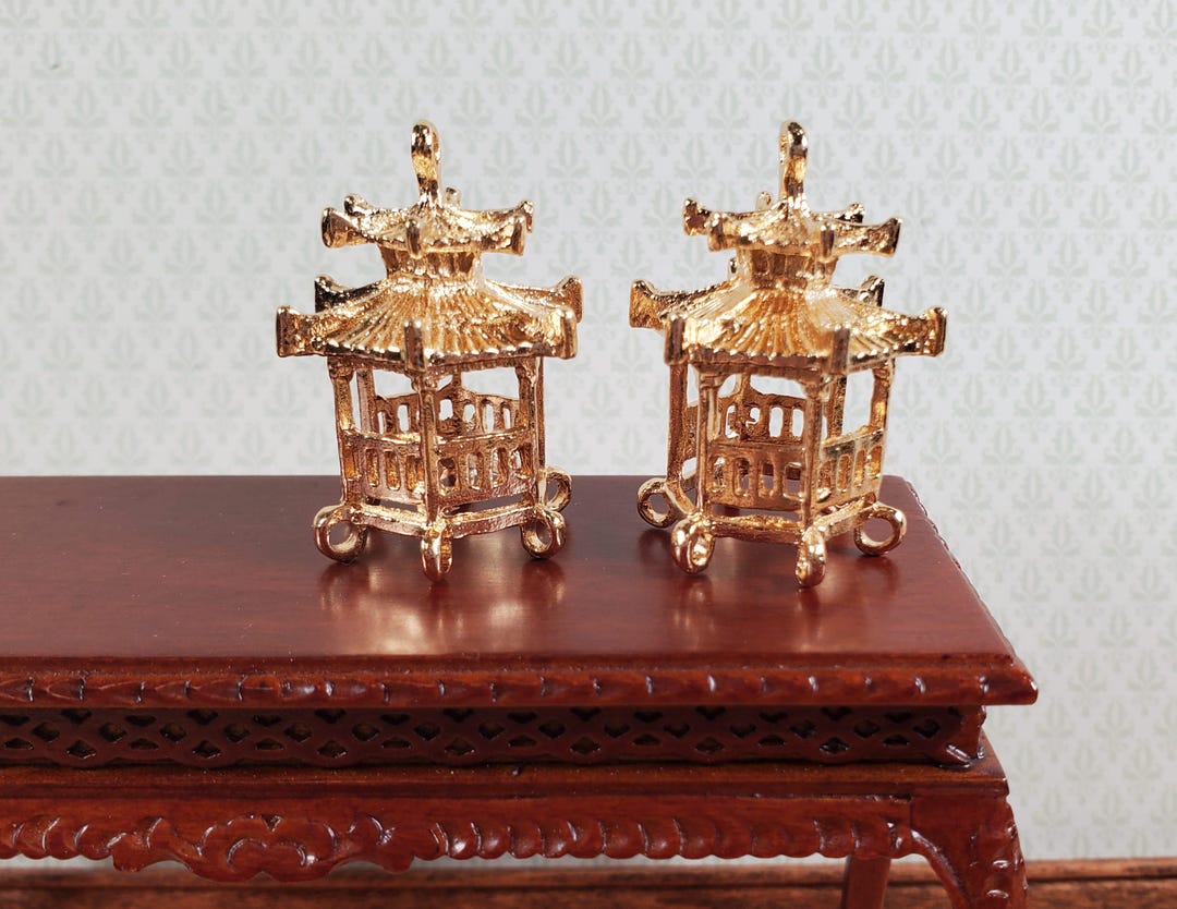Chinese Lantern Charms Small Gold Decoration 2 Pieces Jewelry Making ...