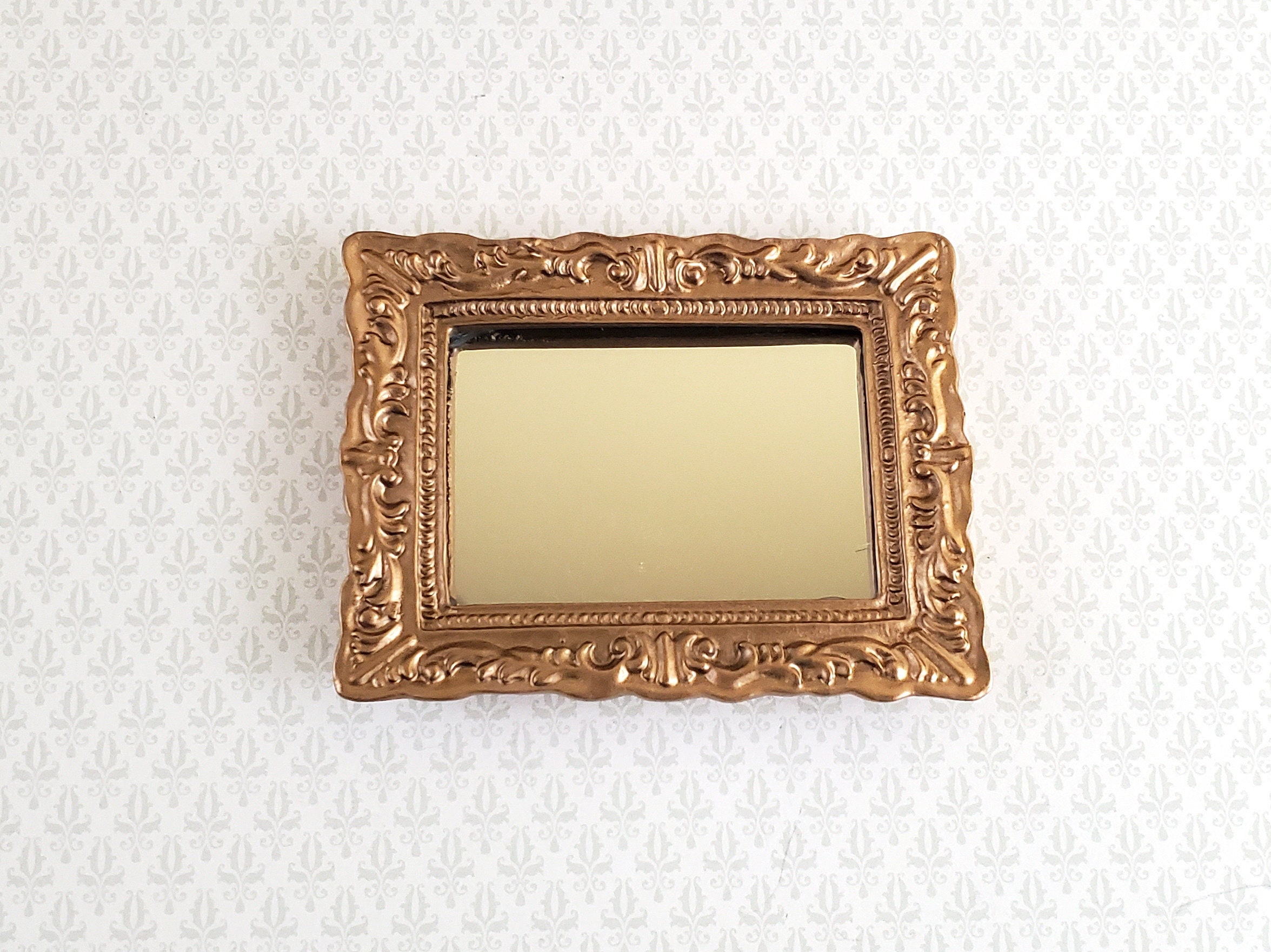 Dollhouse Miniature Mirror With Fancy Gold Frame 1:12 Scale 2 - Etsy