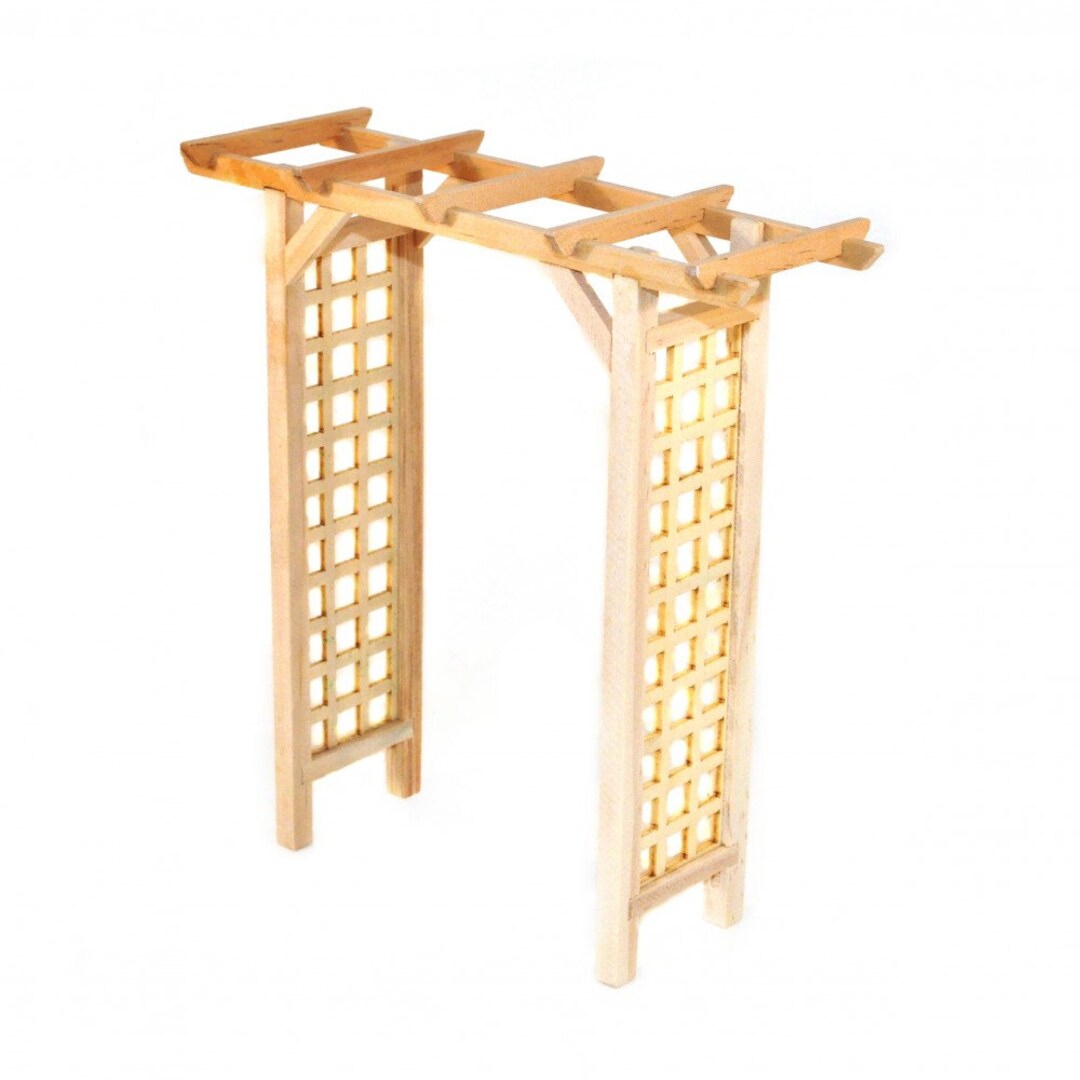 Dollhouse Garden Arbor Trellis for Flowers Unpainted Wood 1:12 Scale ...