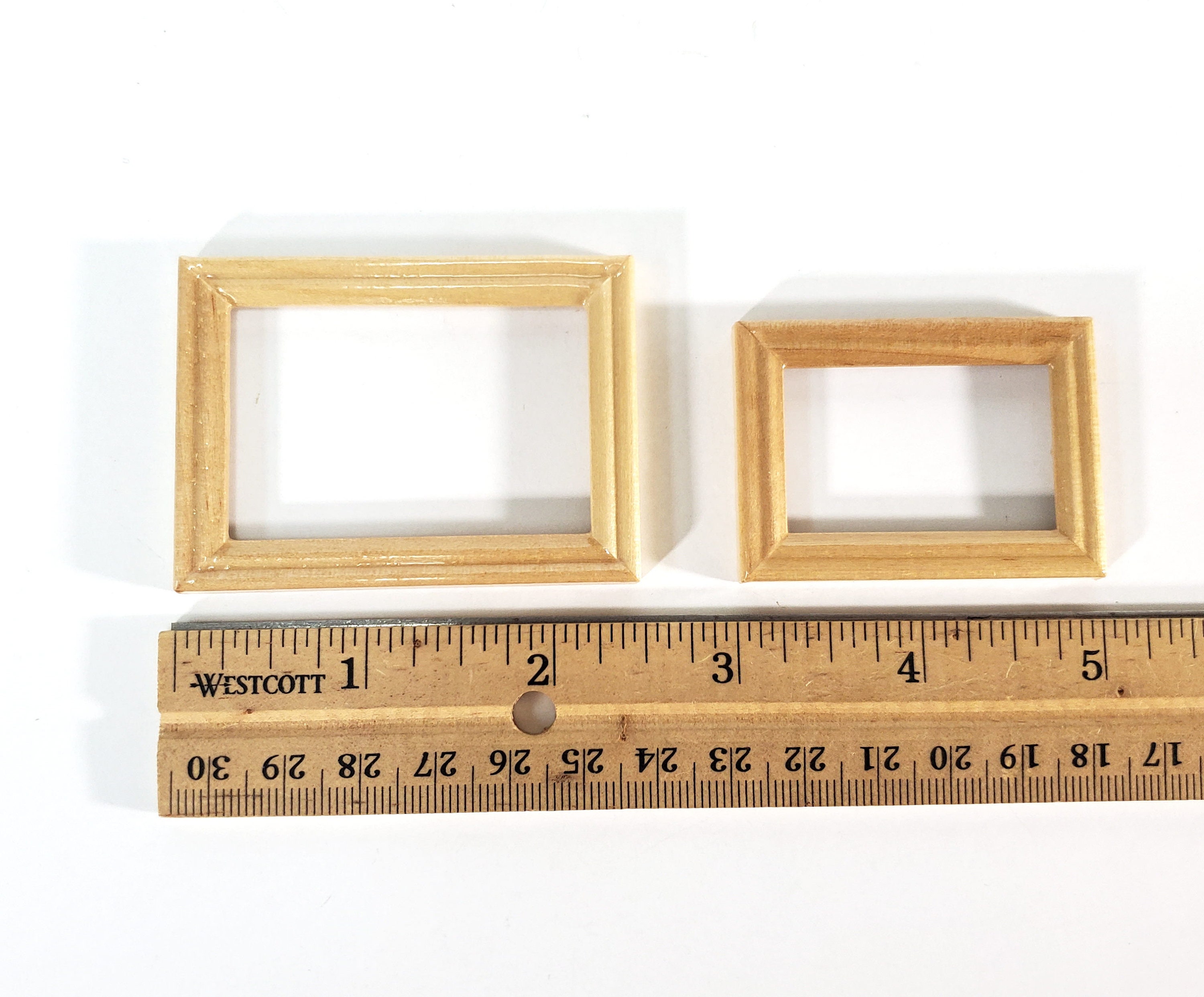 Dollhouse Picture Frames Set of 2 Sizes Wood Light Oak Finish - Etsy