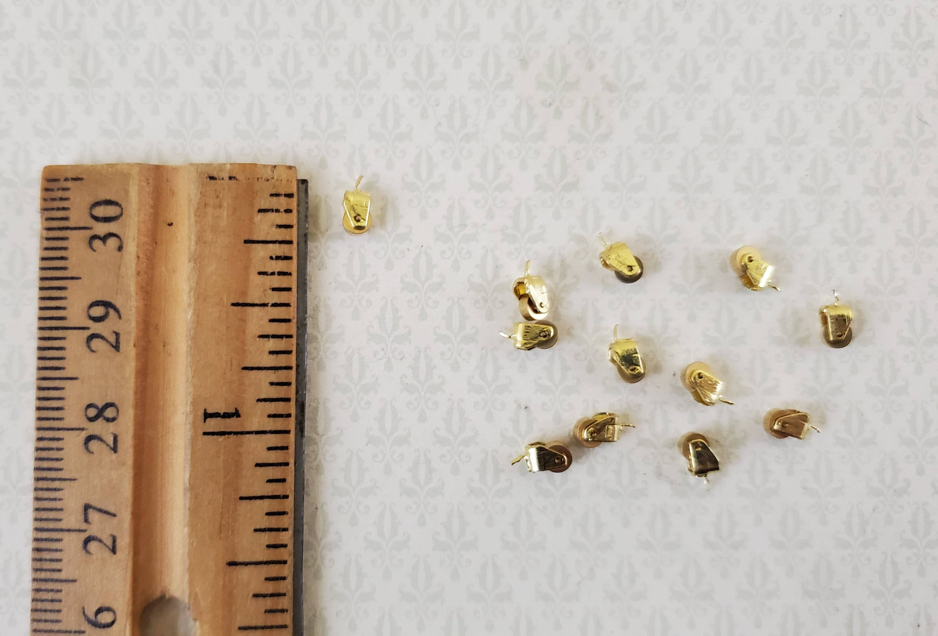 Dollhouse Miniature Wheels Tiny Gold Brass Working Set of 12 - Etsy