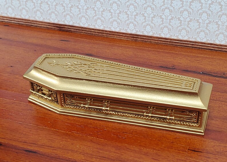 JBM Miniature Coffin Ornate Opens Lined Gold Finished Wood - Etsy
