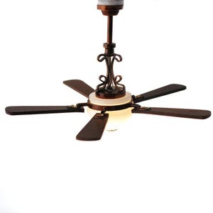 Dollhouse Ceiling Fan Light 5 Blade With Plug 1:12 Scale Miniature 12 ...