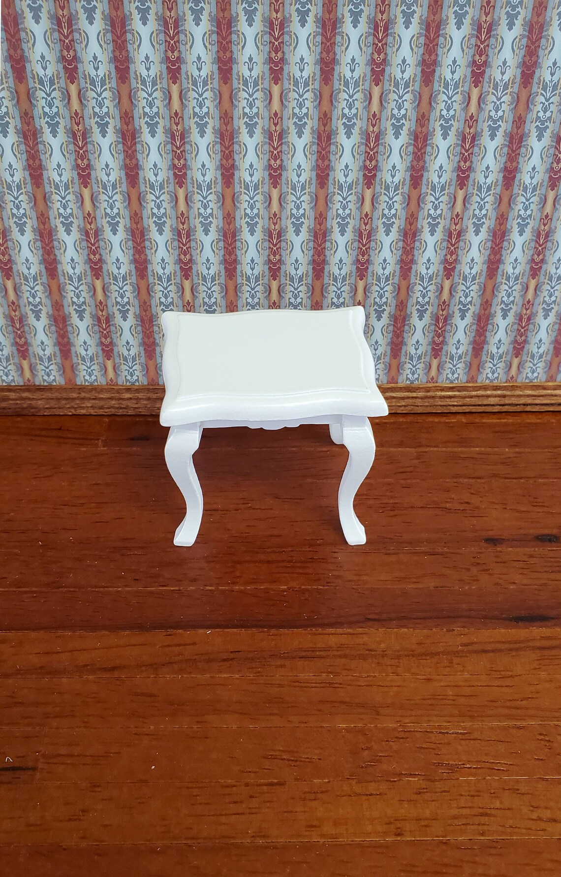 Dollhouse Miniature Side or End Table Curvy Top White Fancy - Etsy