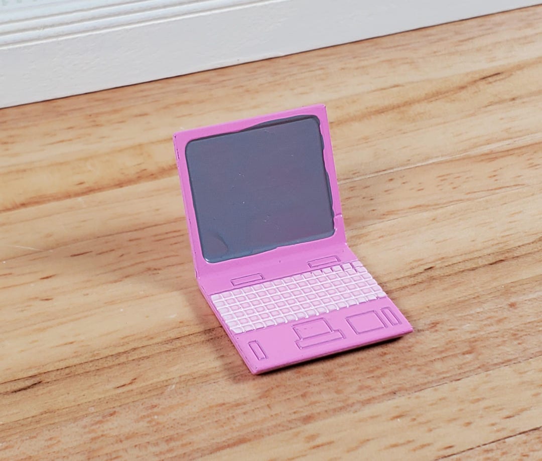 Dollhouse Modern Laptop Computer Metal PINK 1:12 Scale Miniature - Etsy