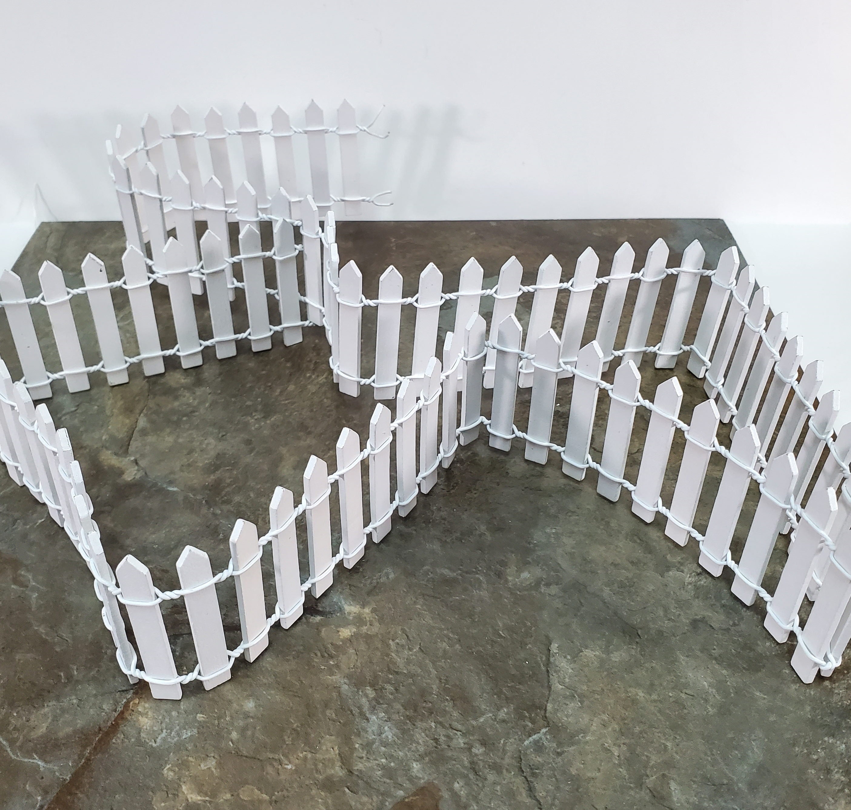 Miniature Fencing White Picket Fence Wood & Metal 100 Cm X 5 - Etsy
