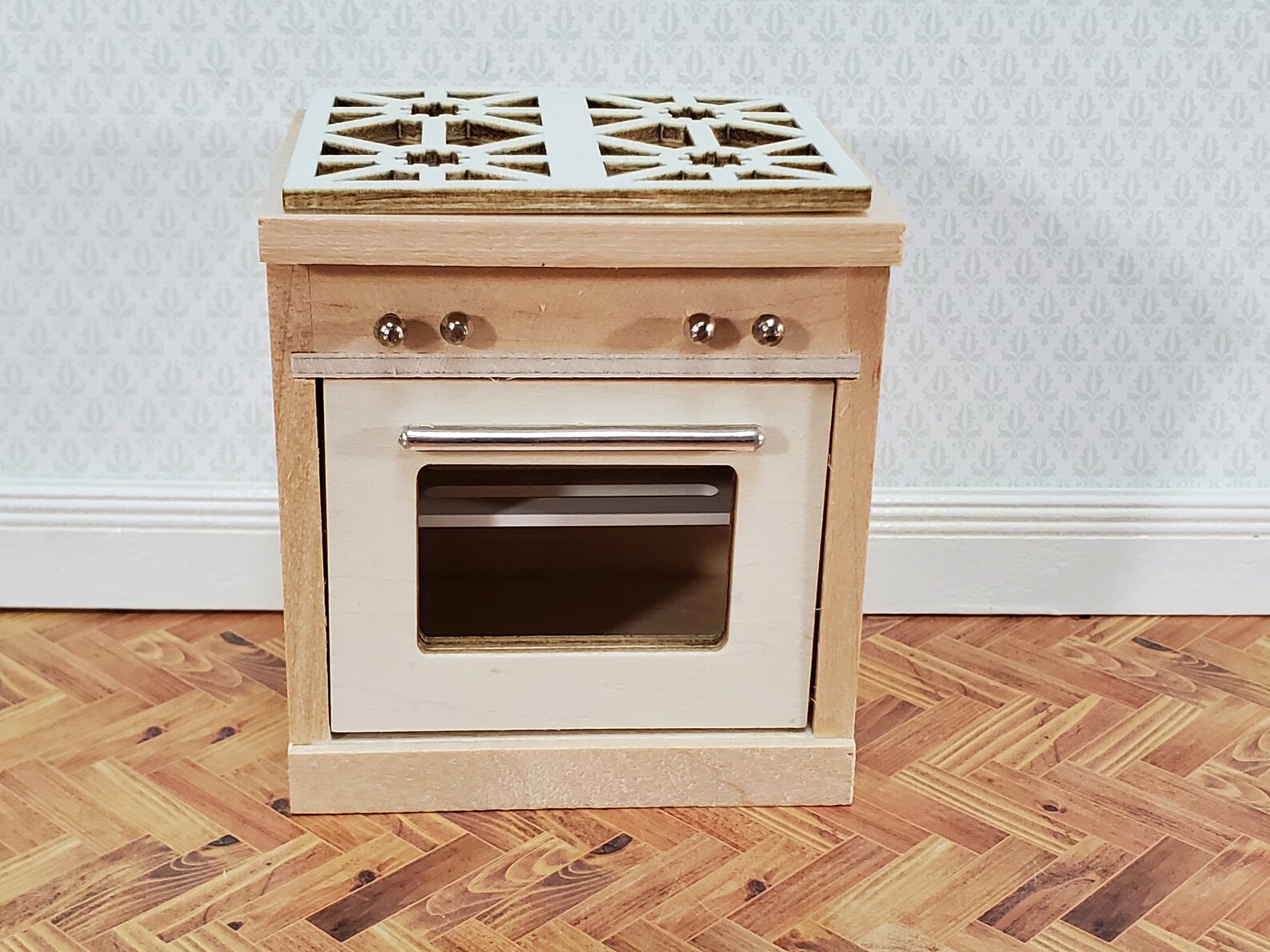 Dollhouse Kitchen Oven With Stove Top Modern Unpainted Wood - Etsy