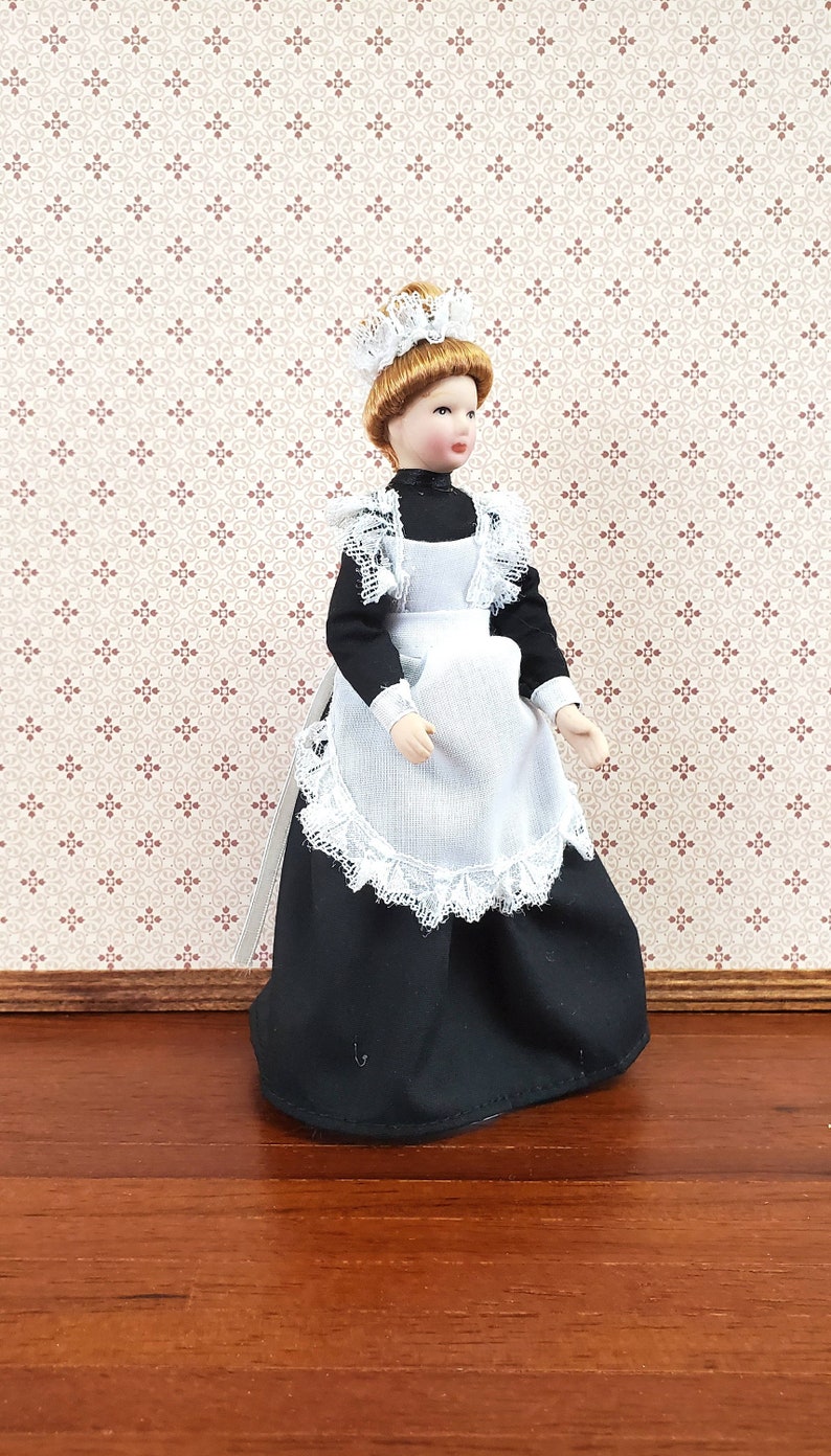 Dollhouse Miniature Maid Housekeeper Doll Porcelain Poseable - Etsy