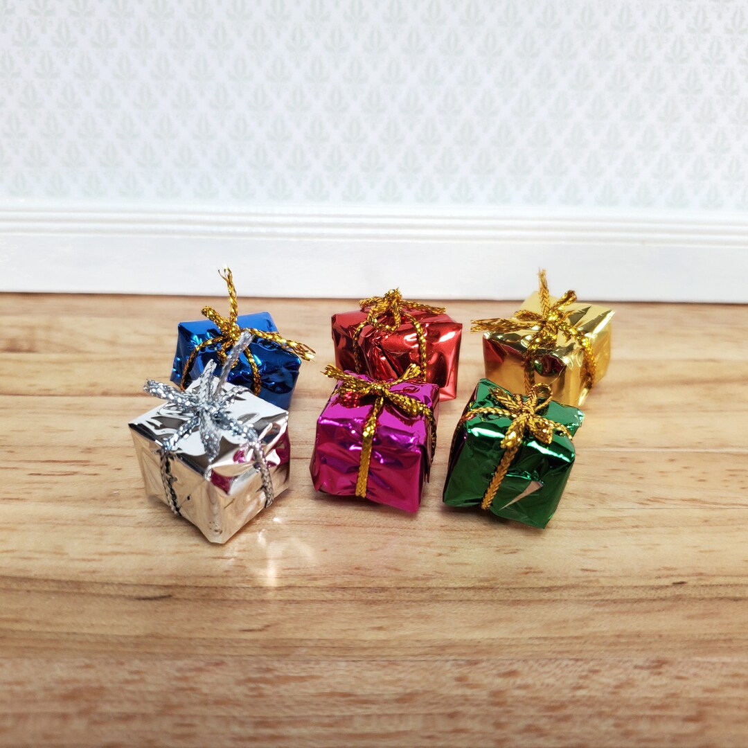 Dollhouse Wrapped Gifts Presents Foil Paper X6 SMALL Miniature ...