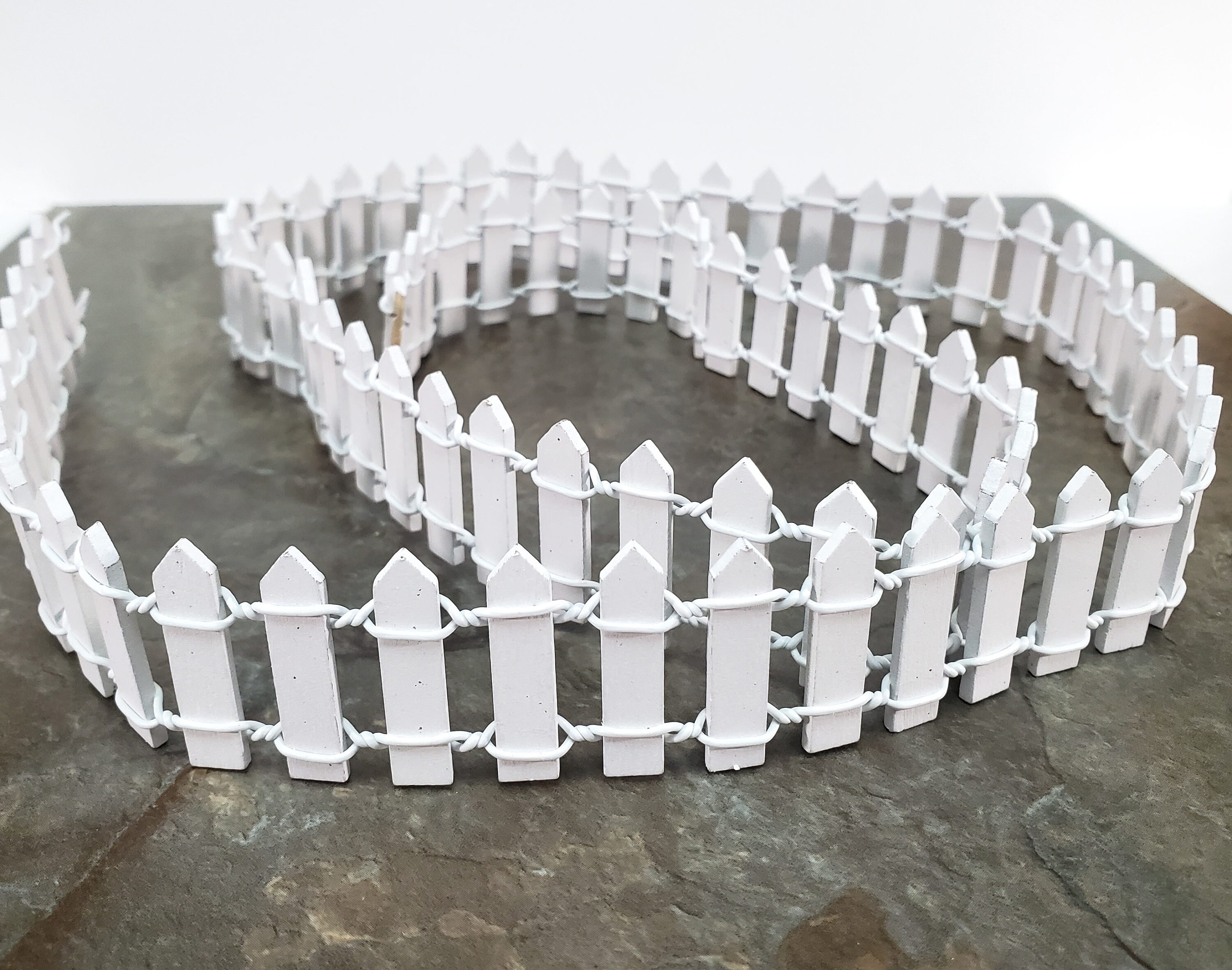 Miniature Small Fencing White Picket Fence Wood & Metal 100 Cm - Etsy