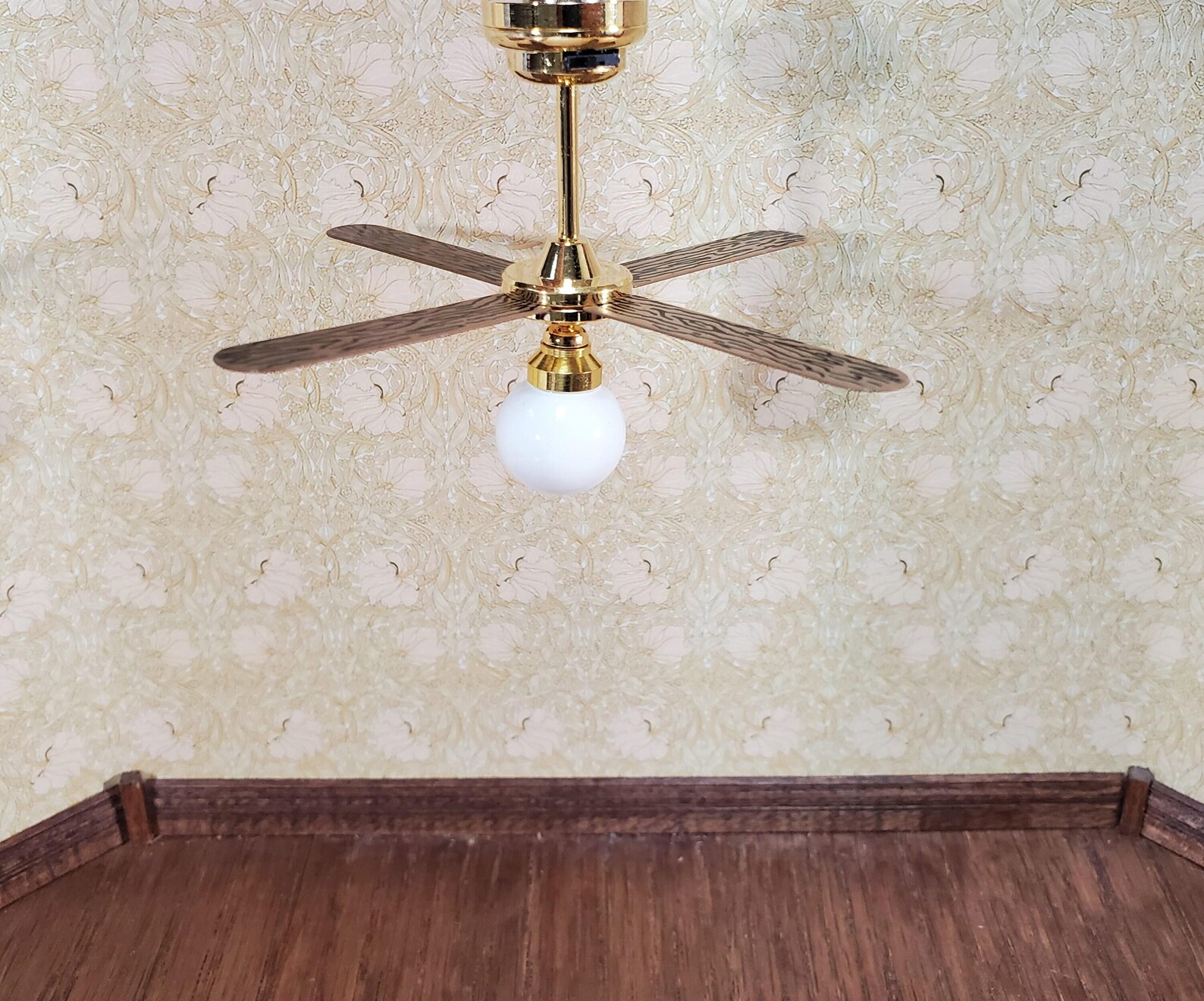 Dollhouse Battery Ceiling Fan Light 4 Blades 1:12 Scale Miniature - Etsy