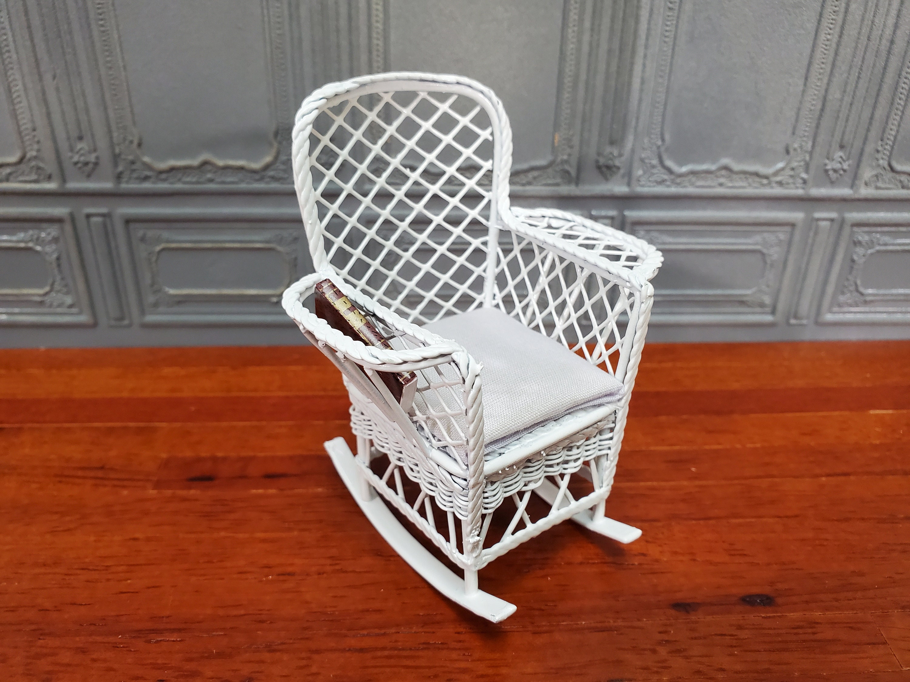 Dollhouse Rocking Chair for Patio White Metal 1:12 Scale - Etsy