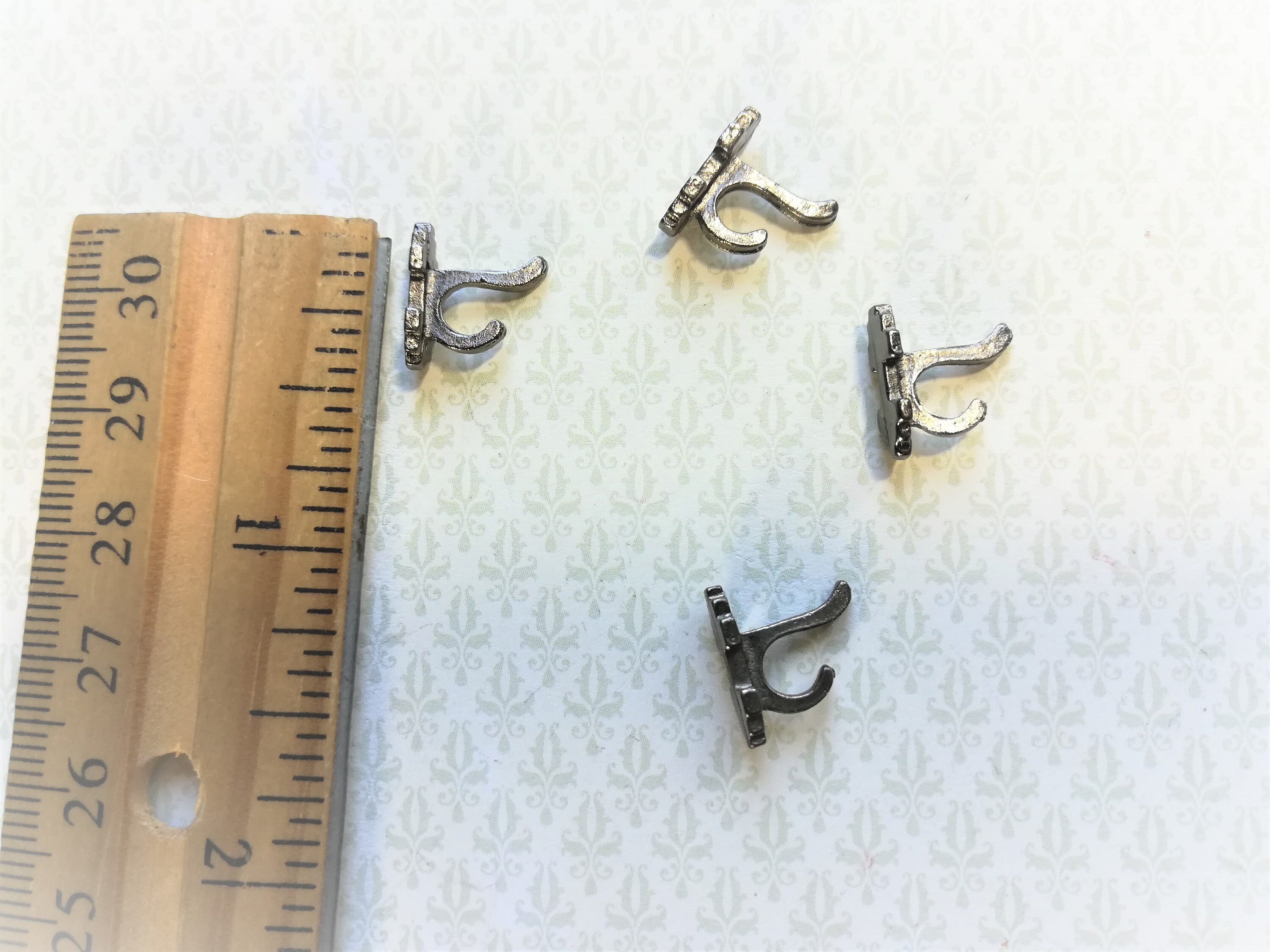 Dollhouse Miniature Wall Hooks Set of 4 Metal 1:12 Scale - Etsy
