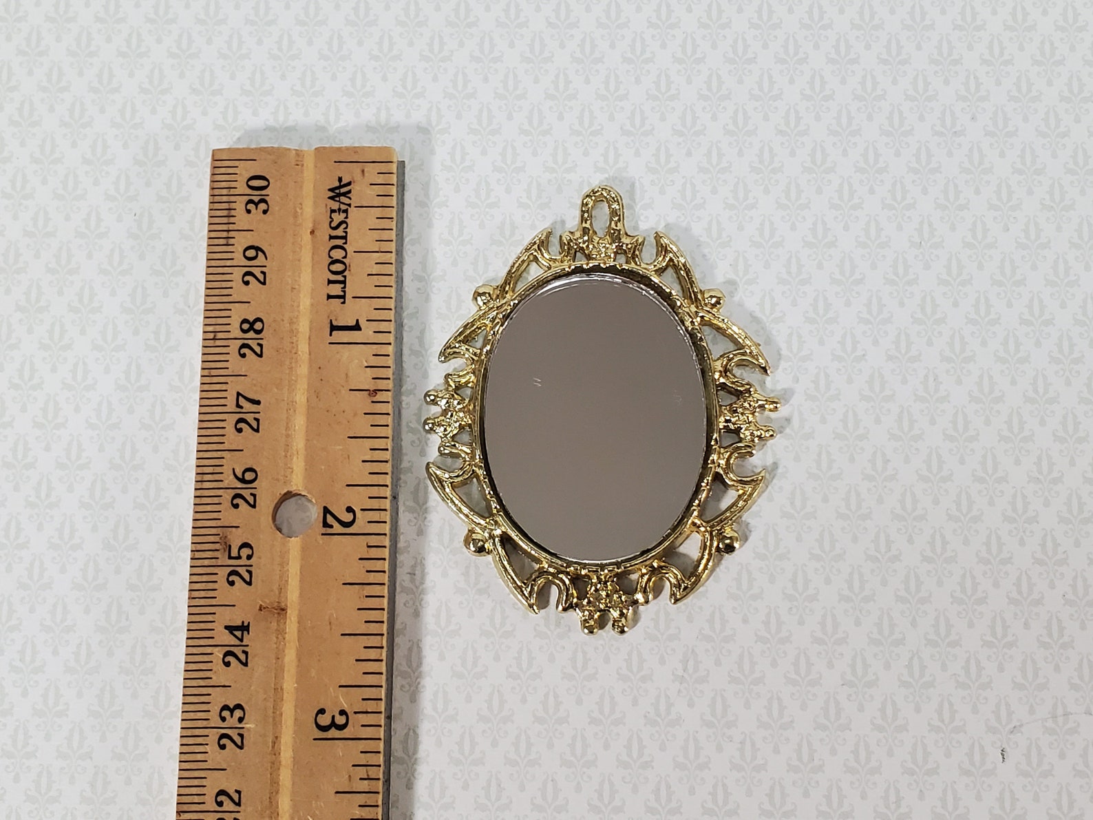 Dollhouse Oval Mirror With Fancy Gold Metal Frame 1:12 Scale - Etsy