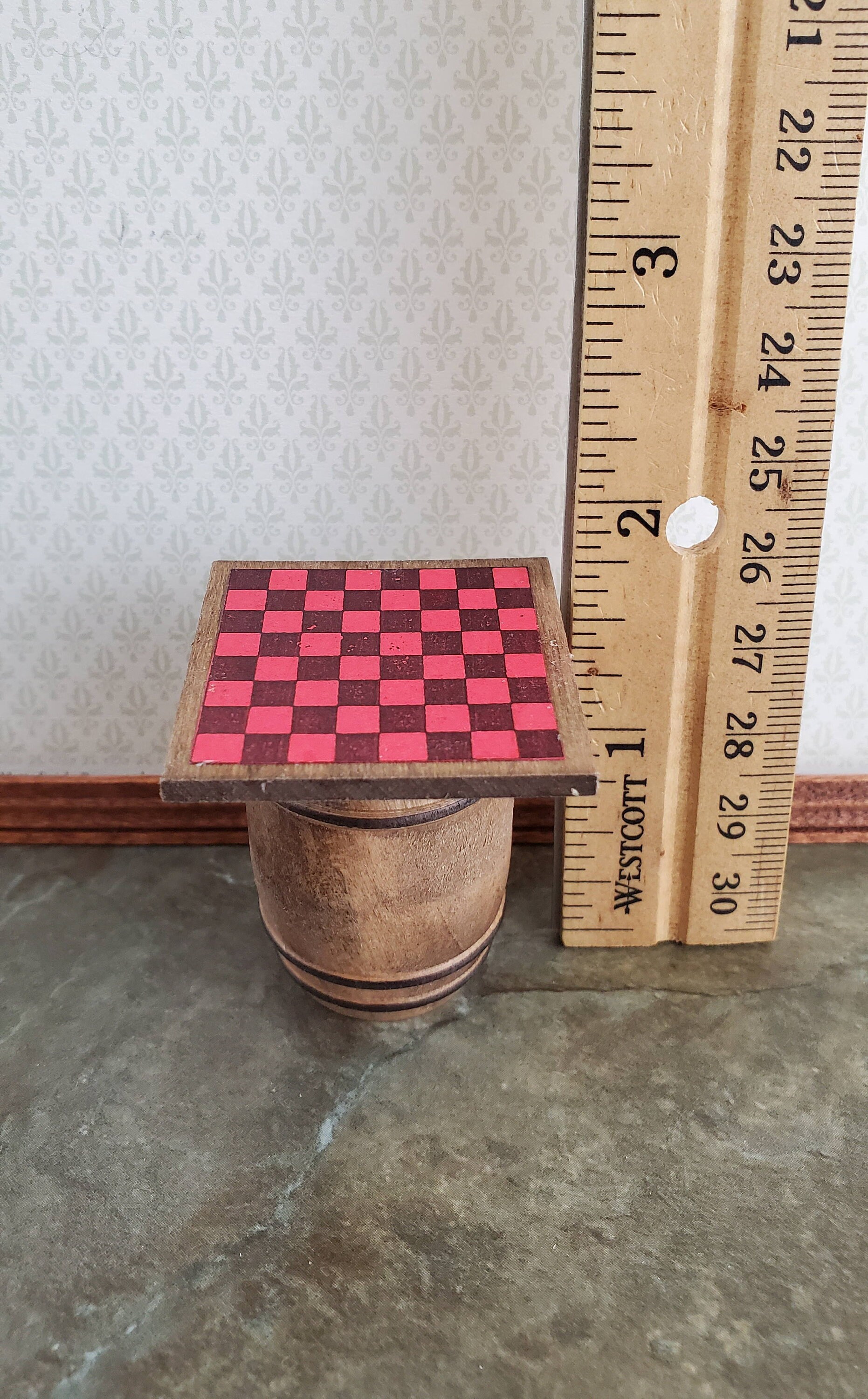 Dollhouse Miniature Checker Board on Barrel Distress Painted - Etsy