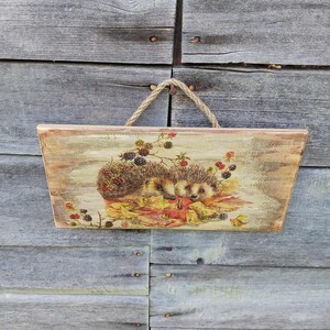 Hedgehog Decor, Wild Animal, Hedgehog Gift, Decoupage Hedgehog, Animal ...