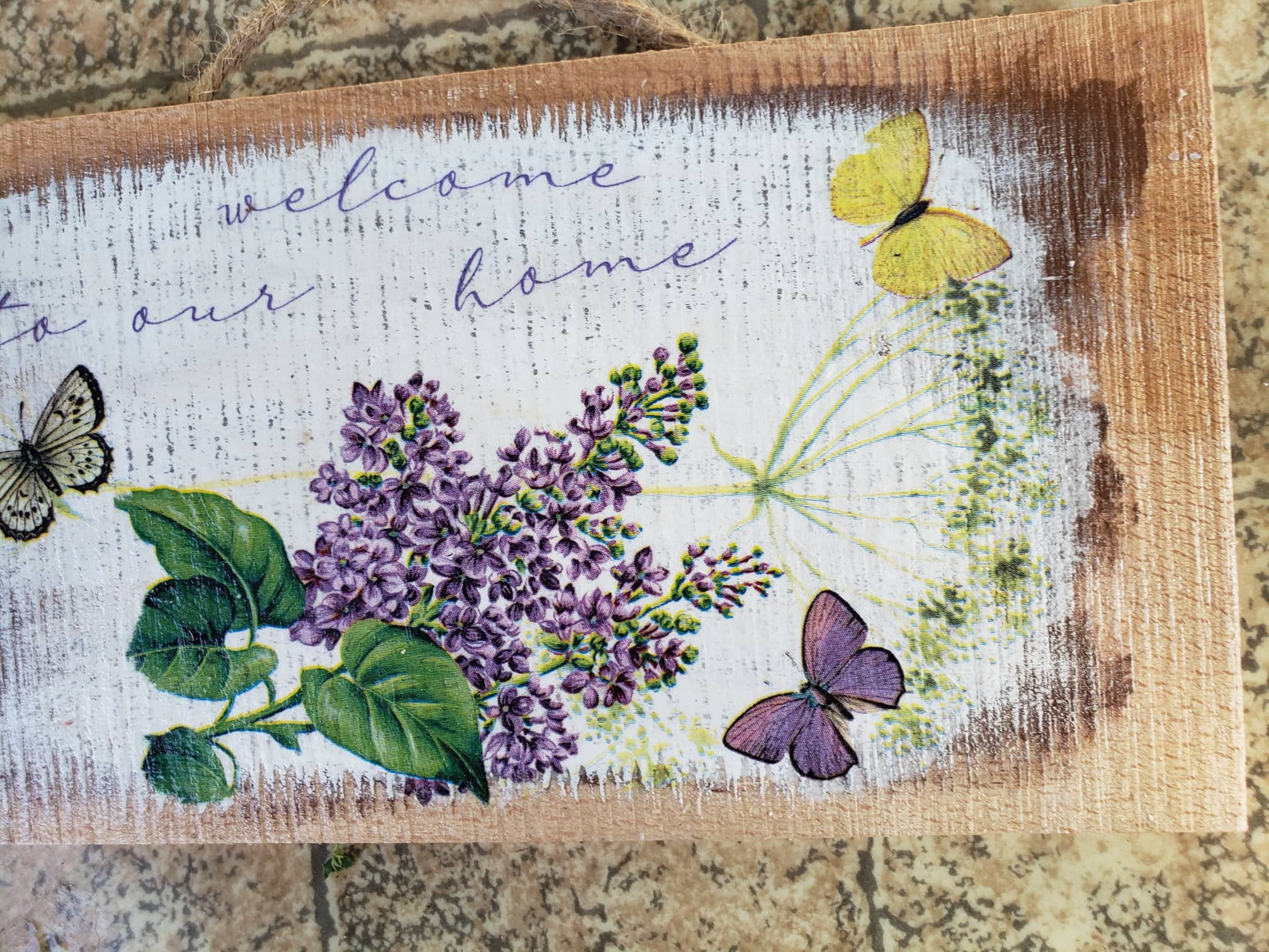 Lilac Wall Plank Purple Flowers Lilac Wall Décor Welcome - Etsy