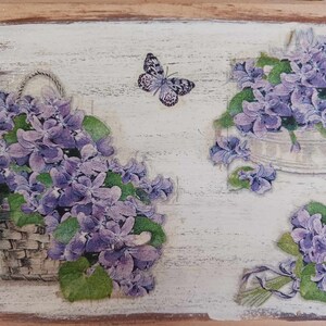 Wild Violets, Wildflowers, Violets Wall Decor, Rustic Wood Art ...