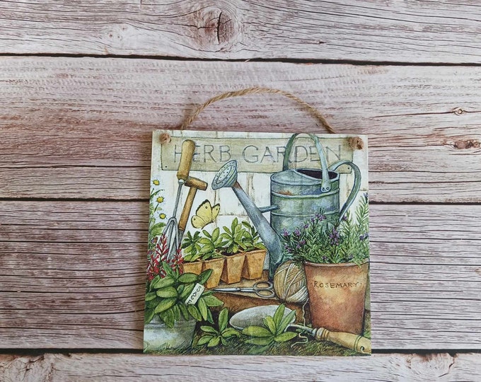 Herb Garden Sign, Rosemary, Sage Wall Sign, Herbs and Spices, Spices ...