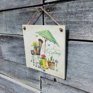 Garden Feeling, Garden Sign, Spring Wall Decor, Gardener Gift, Yellow ...