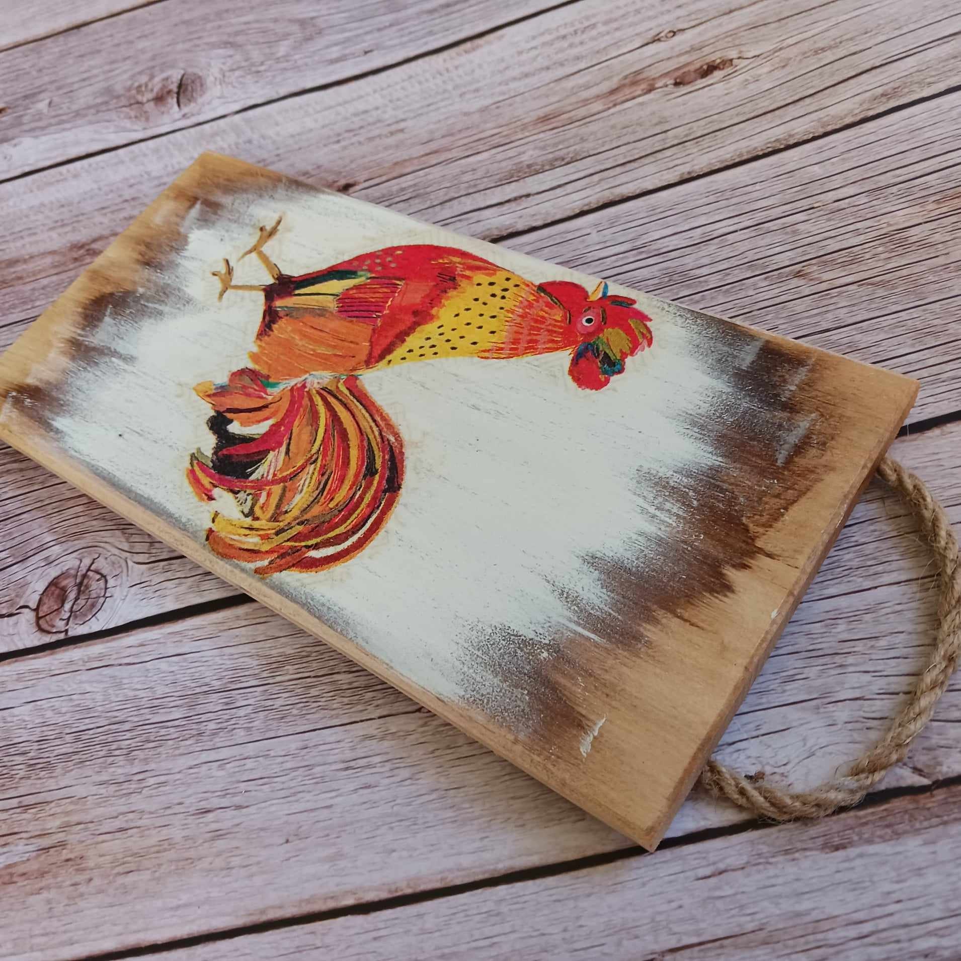 Rooster Wall Decor, Farmhouse Rooster Art, Country Kitchen Plank ...