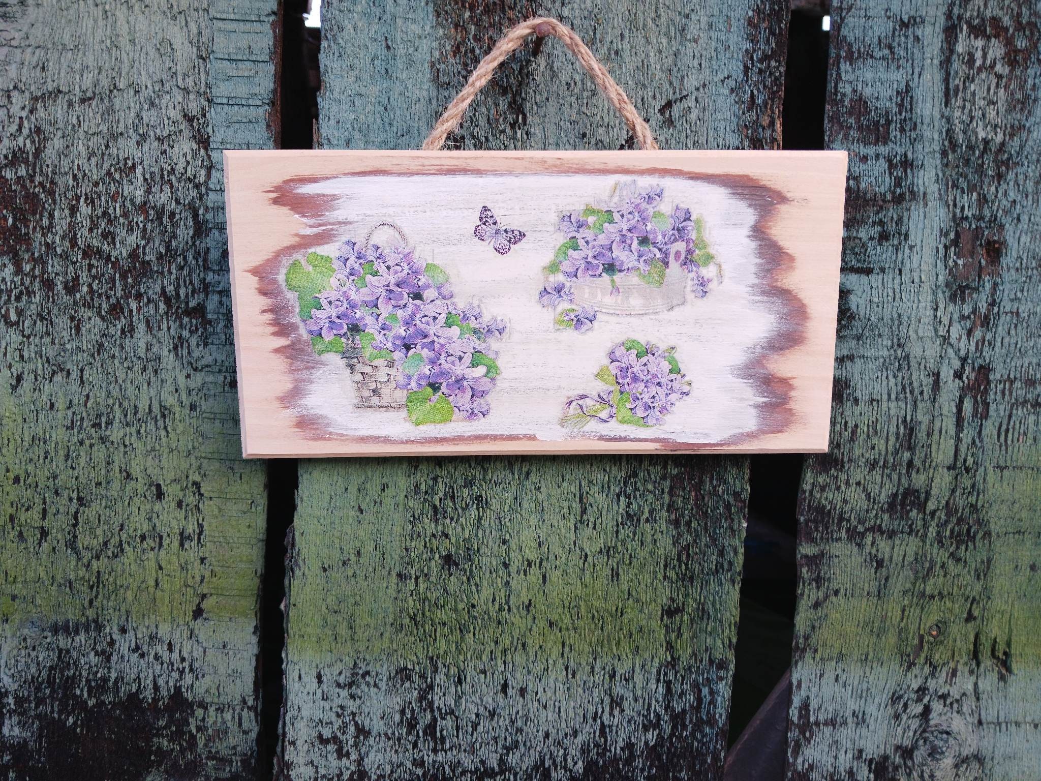 Wild Violets Wildflowers Violets Wall Decor Rustic Wood - Etsy